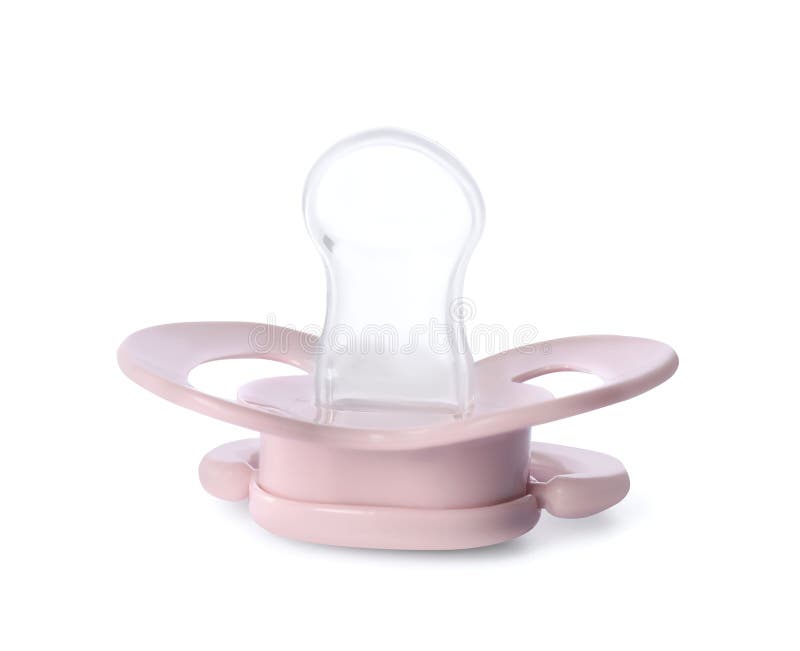 One New Baby Pacifier Isolated on White Stock Image - Image of baby ...