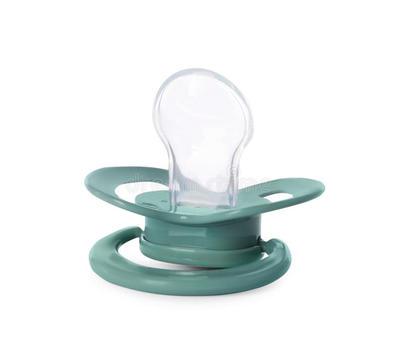 One New Baby Pacifier Isolated on White Stock Image - Image of child ...