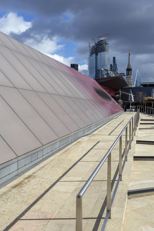 Rooftop terrace in London editorial stock image. Image of dome - 146368299