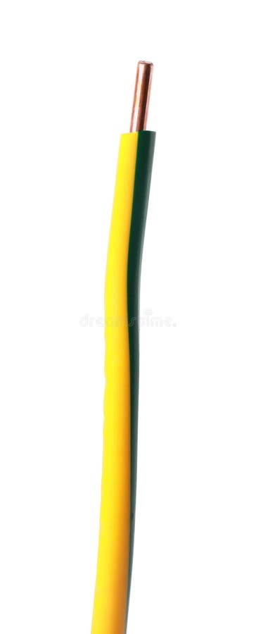 One New Electrical Wire Isolated on White Stock Photo - Image of ...