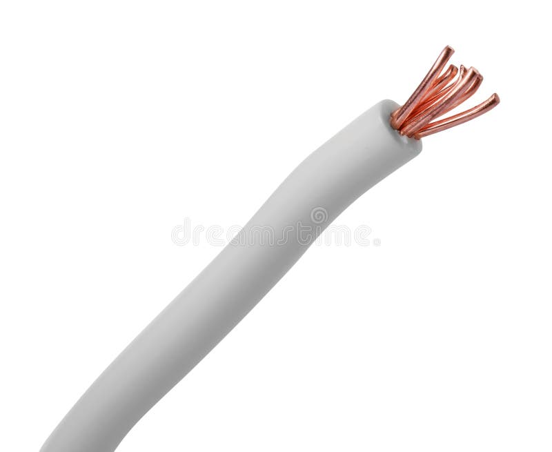 One New Electrical Wire Isolated on White Stock Photo - Image of energy ...