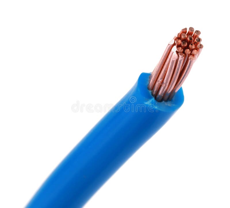 One New Electrical Wire Isolated on White Stock Photo - Image of ...