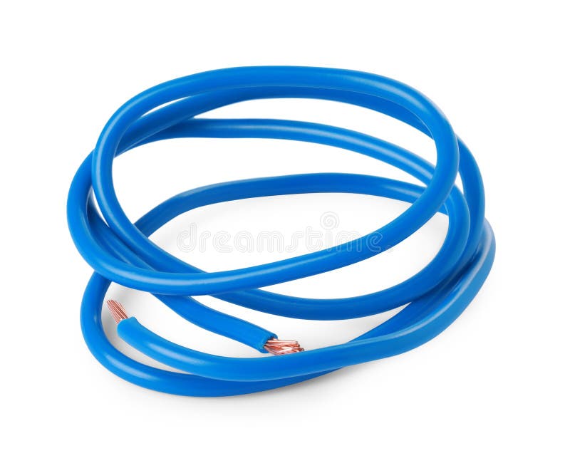 One New Electrical Wire Isolated on White Stock Photo - Image of energy ...