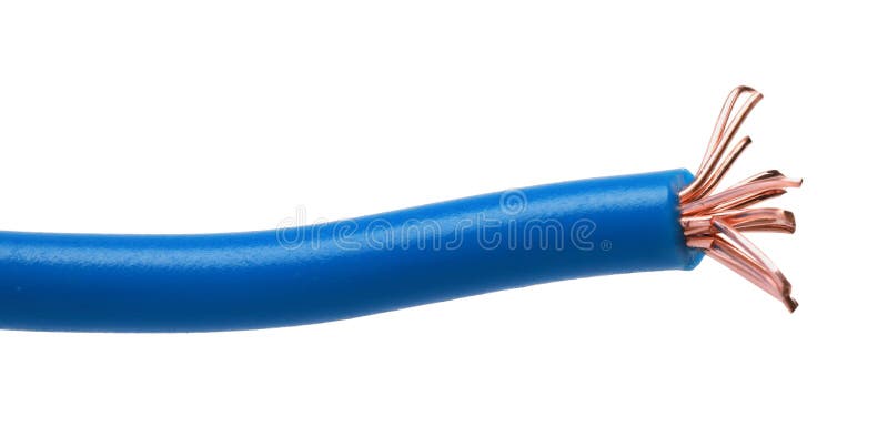 One New Electrical Wire Isolated on White Stock Photo - Image of energy ...