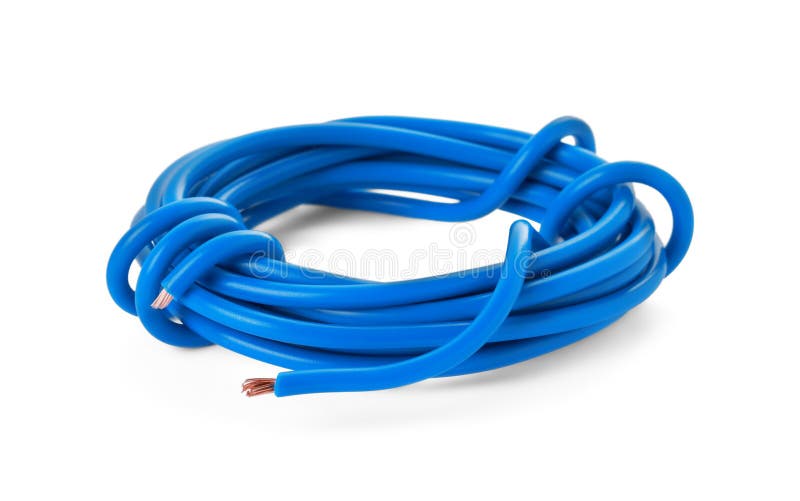 One New Electrical Wire on White Stock Image - Image of cabling, cable ...