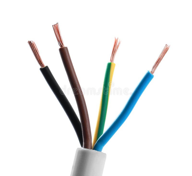 One New Electrical Wire Isolated on White Stock Photo - Image of link ...