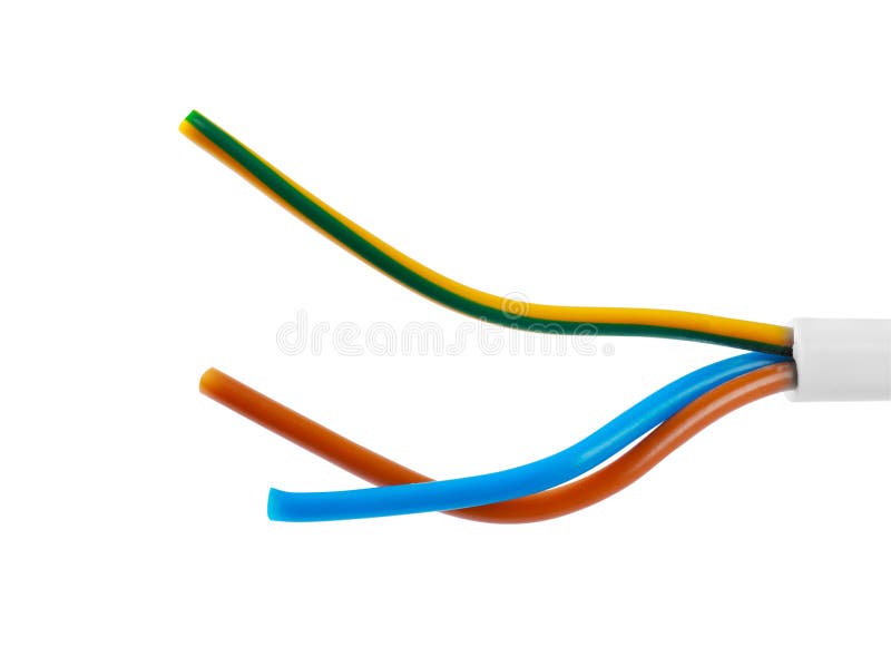 One New Electrical Wire Isolated on White Stock Photo - Image of link ...