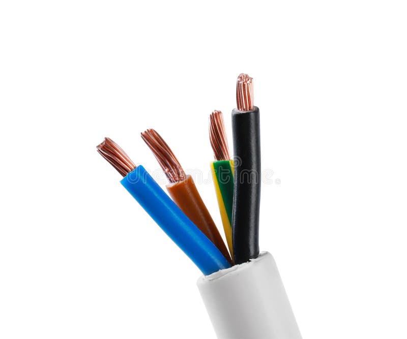 One New Electrical Wire Isolated on White Stock Photo - Image of link ...