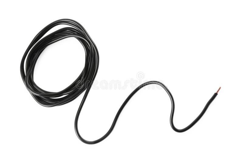 One New Electrical Wire Isolated on White Stock Image - Image of ...