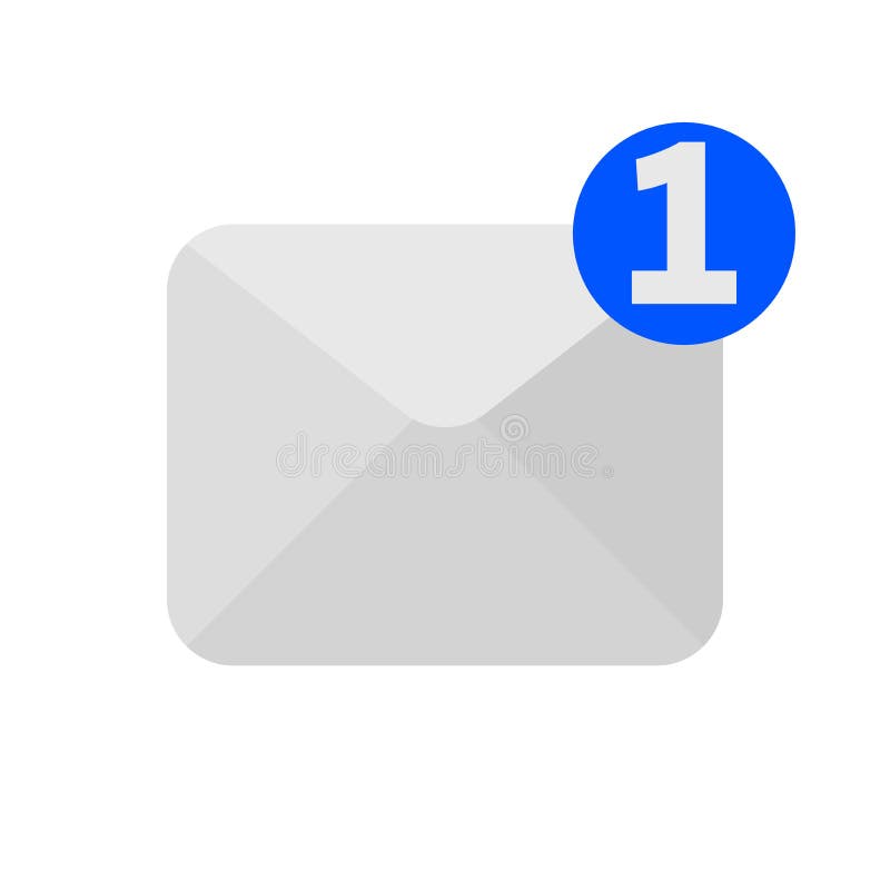 One New Incoming Message Envelope Icon Stock Illustration ...