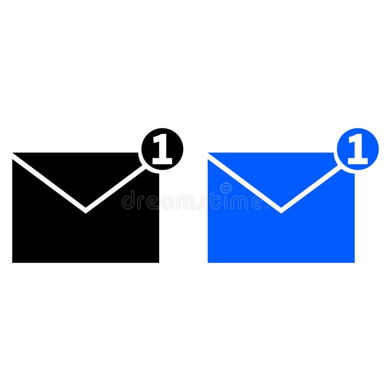 One New Incoming Message Envelope Icon Stock Illustration ...