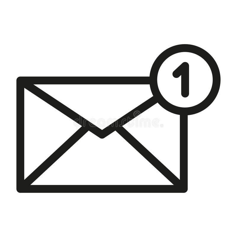 One New Incoming Message Envelope with Notification. Vector ...