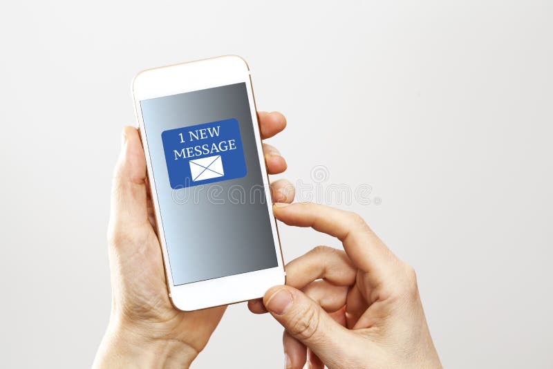 New Message On Mobile Phone Stock Photo - Image of mail, internet: 28495578