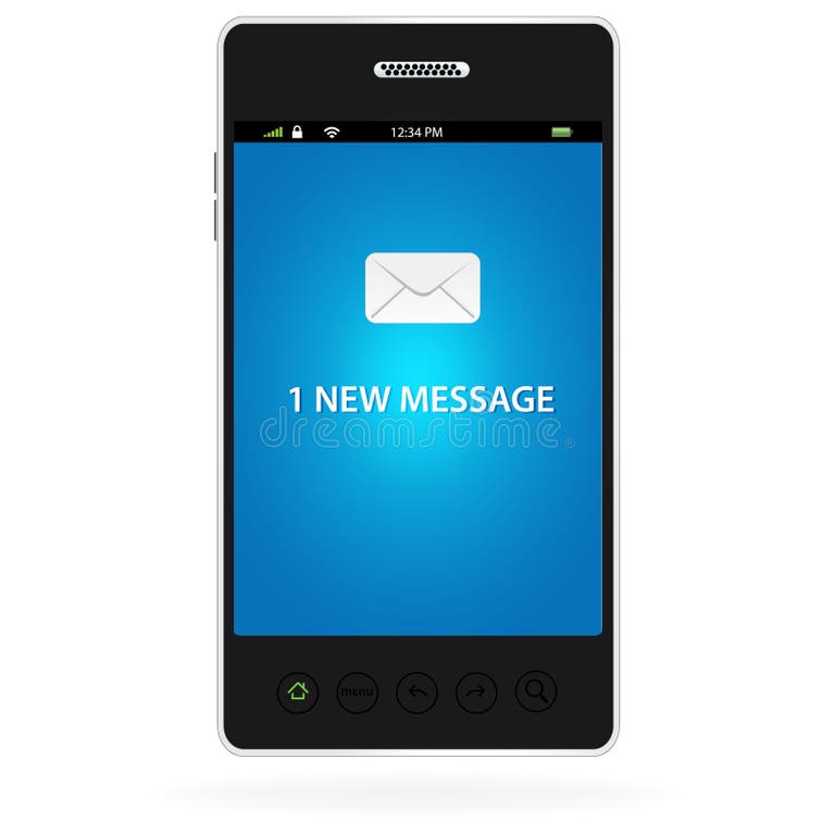 One New Message on a Modern Smart Phone Stock Vector - Illustration of ...