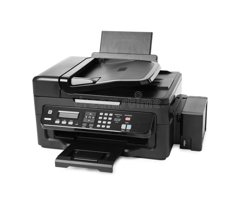 One New Modern Printer Isolated on White Stock Photo - Image of ...