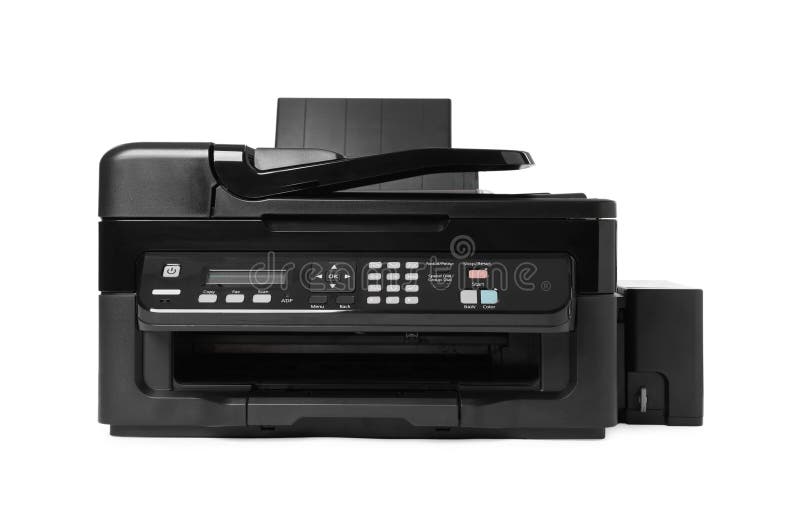 One New Modern Printer Isolated on White Stock Image - Image of inkjet ...