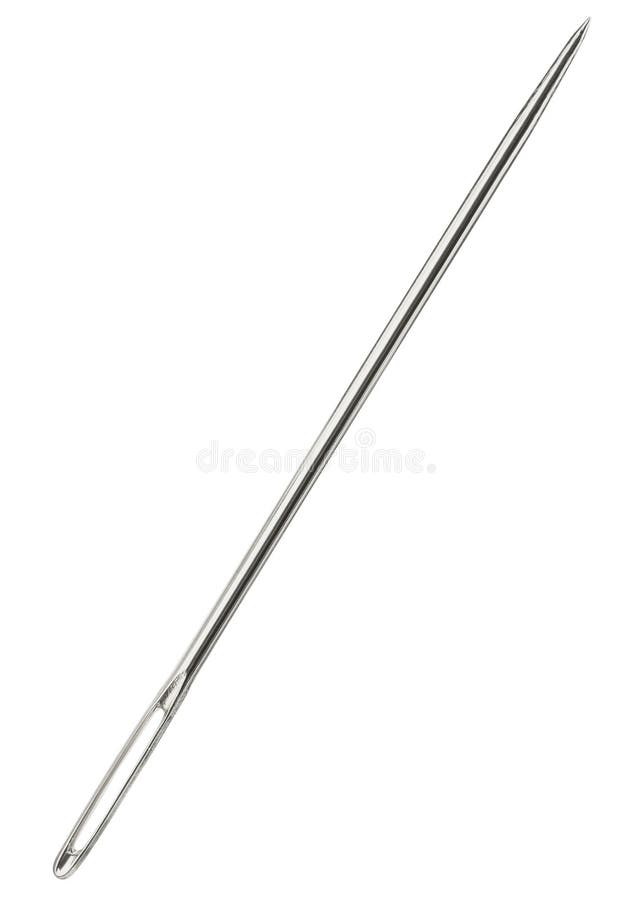 One New Sewing Needle Isolated on White Stock Image - Image of atelier ...