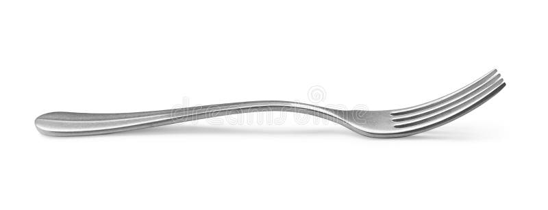 One New Shiny Fork Isolated on White Stock Photo - Image of flatware ...