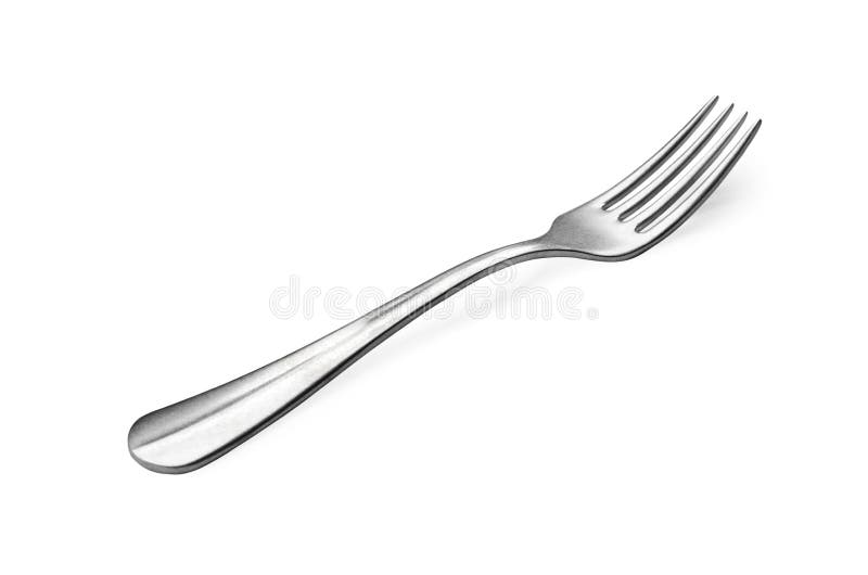 One New Shiny Fork Isolated on White Stock Photo - Image of restaurant ...