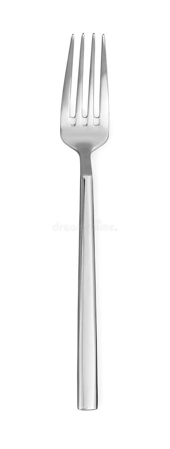 One New Shiny Fork Isolated on White, Top View Stock Image - Image of ...