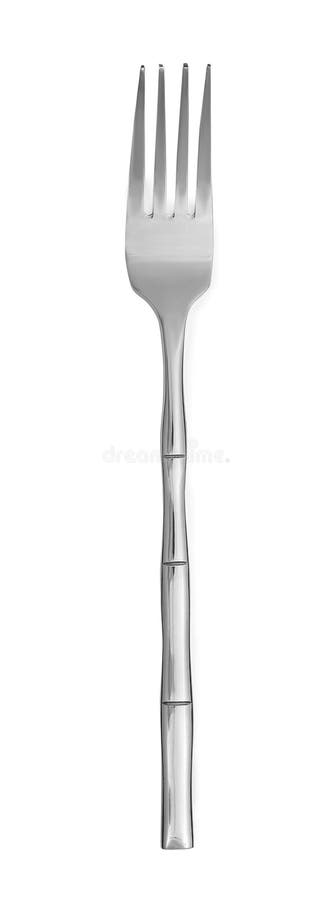 One New Shiny Fork Isolated on White, Top View Stock Image - Image of ...