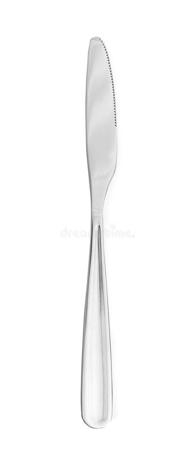 One New Shiny Knife Isolated on White, Top View Stock Image - Image of ...