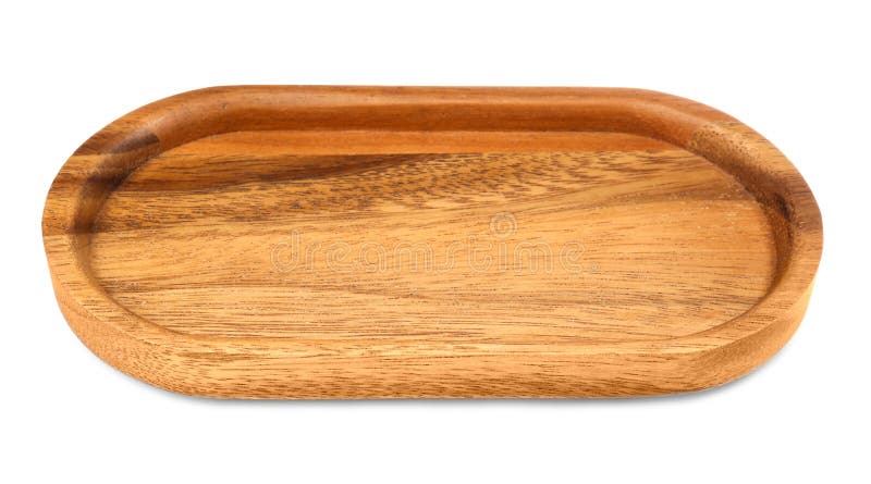 One New Wooden Tray on White Background Stock Image - Image of design ...