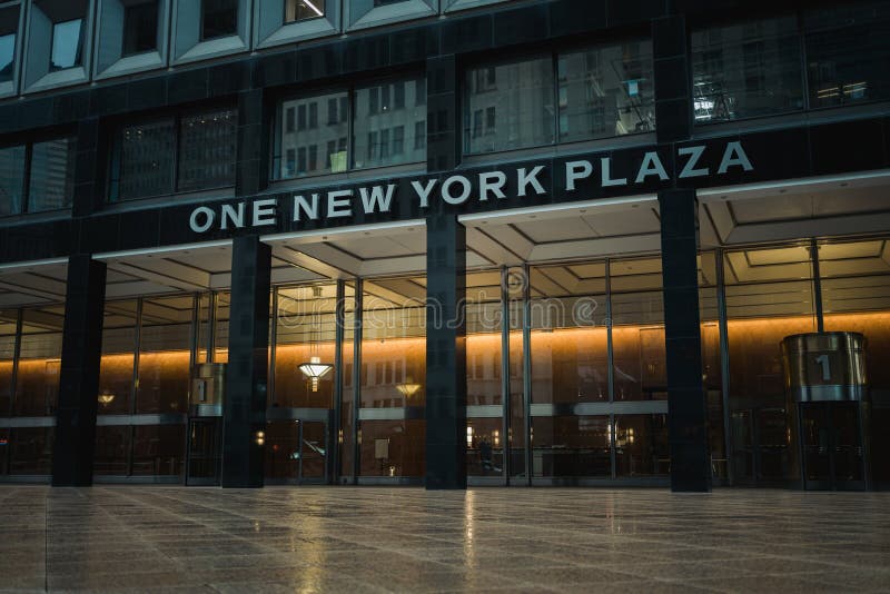 One New York Plaza Sign, Manhattan, New York Stock Photo - Image of ...