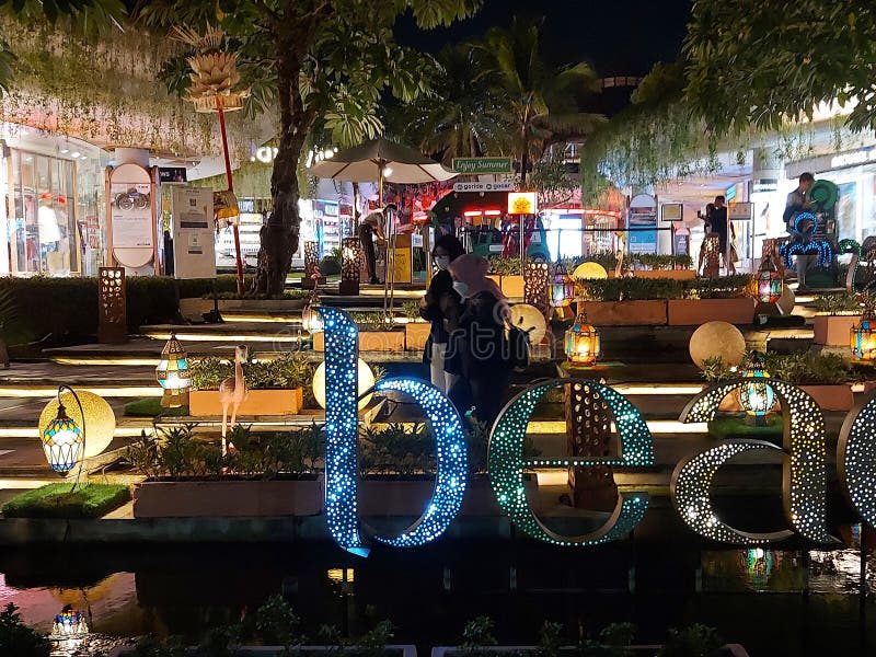 One Night at Kuta Beach Mall in Bali Editorial Photo - Image of night ...
