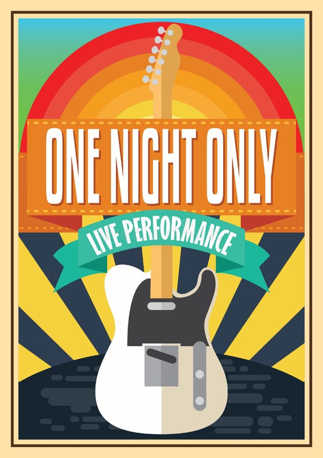 One Night only Live Performance. Vector Illustration Decorative Design ...
