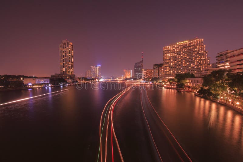 One night in the river. editorial photo. Image of lights - 49702546