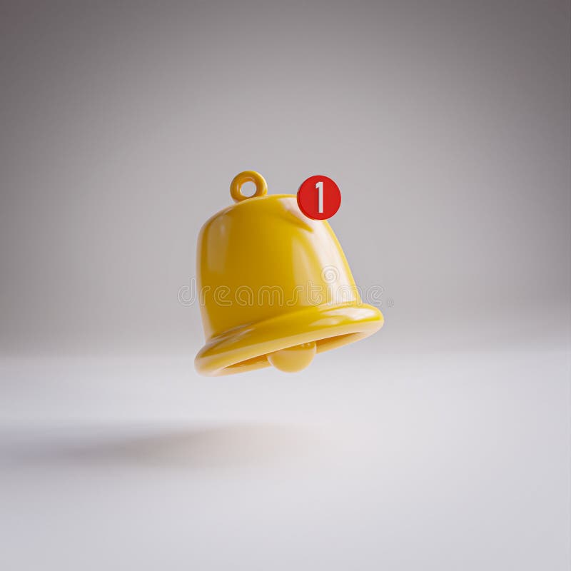 One Notification Bell Icon Social Media Background 3D Render Stock ...