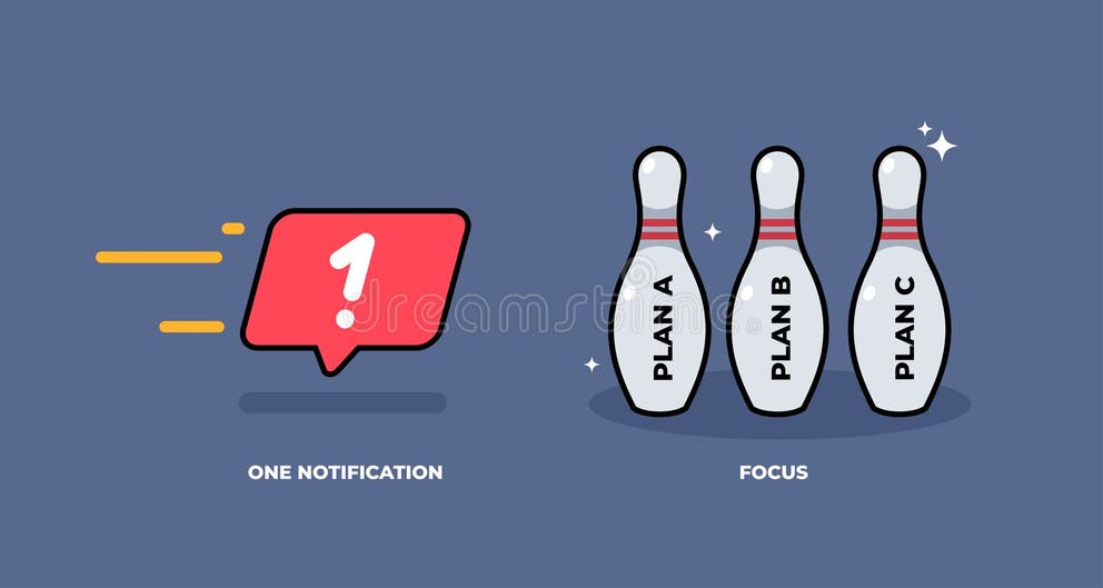 One Notification is about To Hit the Stack of Bowl Pins Stock ...