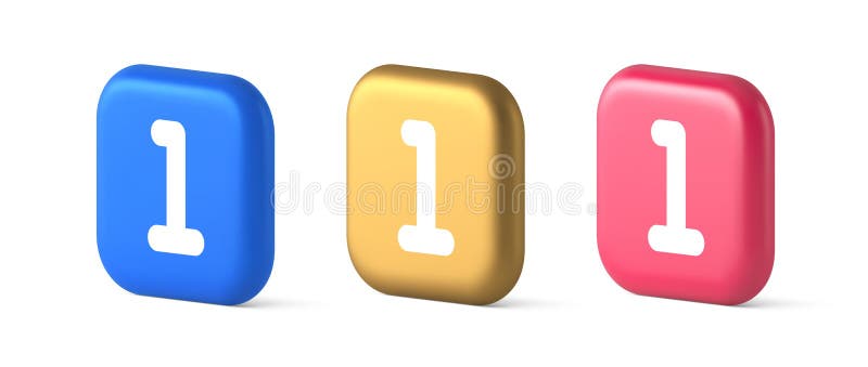 One Number Button Finance Counting Panel Keyboard User Interface 3d ...