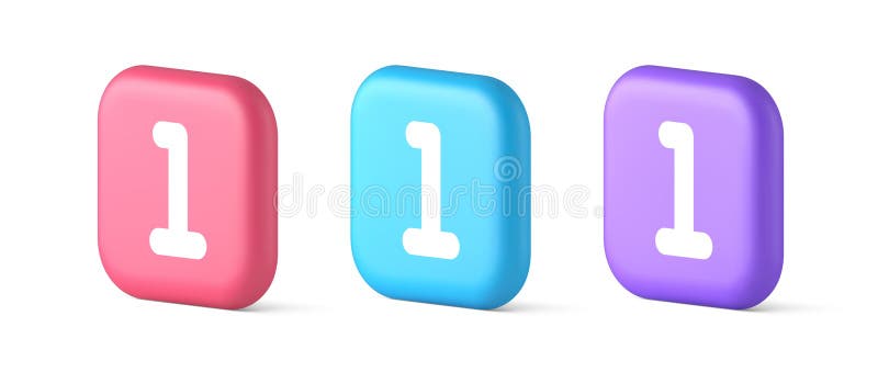 One Number Button Finance Counting Panel Keyboard User Interface 3d ...