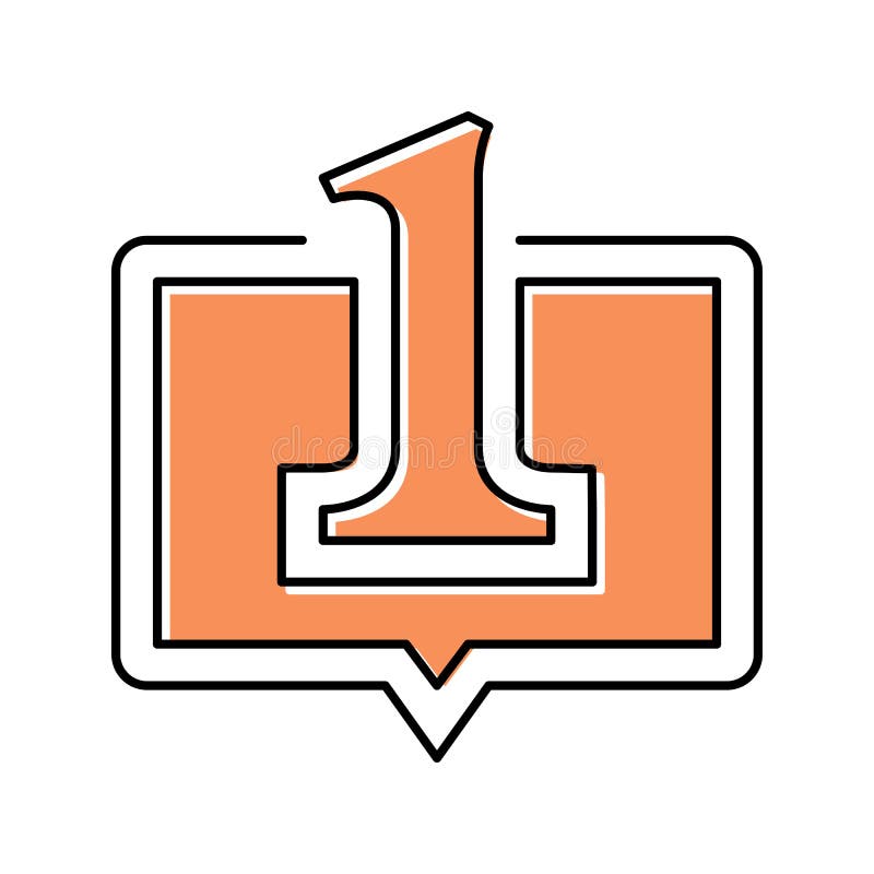 One Number Color Icon Vector Illustration Stock Vector - Illustration ...