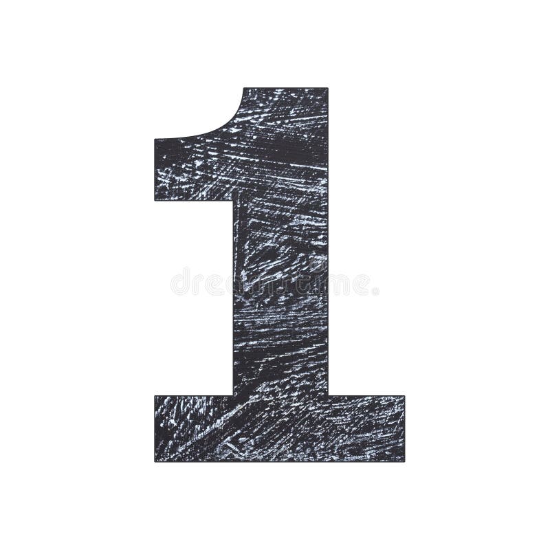 Number 1 Written with Chalk on the Blackboard Stock Illustration ...