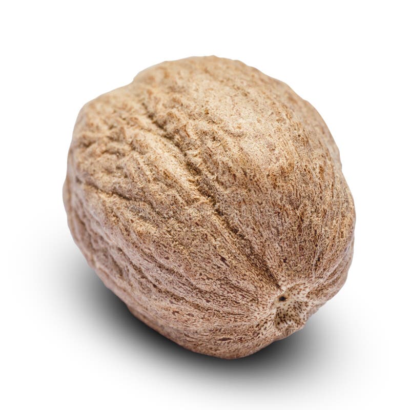 Nutmeg Isolated on White Background. Clipping Path Stock Image - Image ...
