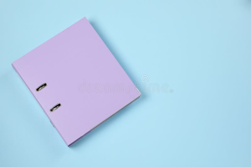One Office Folder Light Blue Background Top View Space Text Stock ...