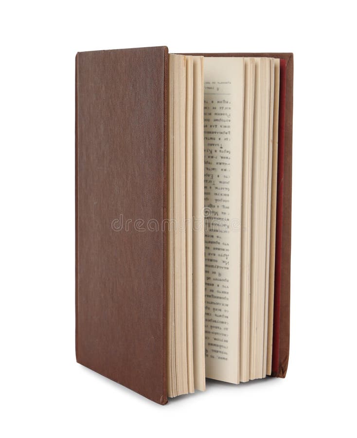 One Old Hardcover Book Isolated on White Stock Image - Image of classic ...
