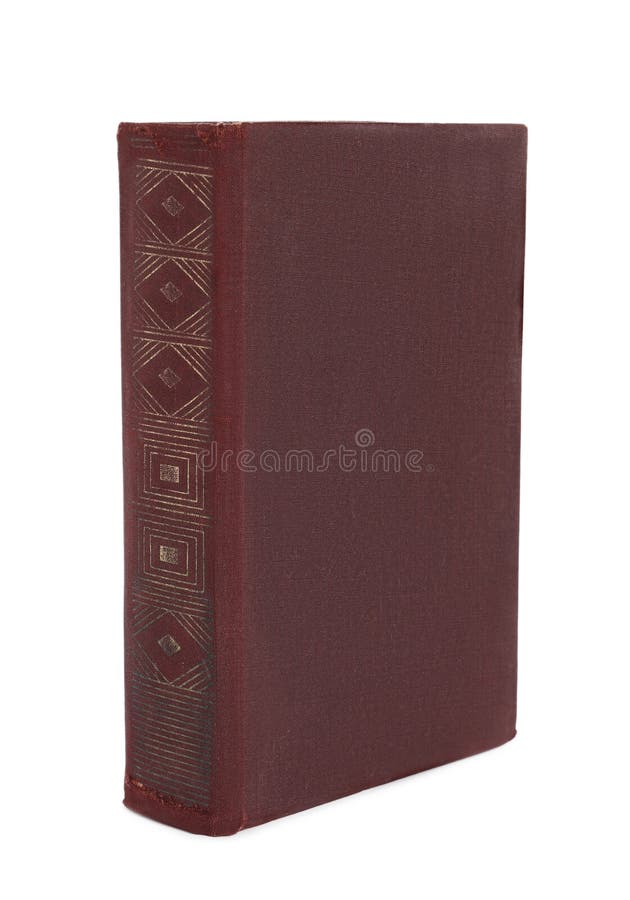 One Old Hardcover Book Isolated on White Stock Image - Image of read ...