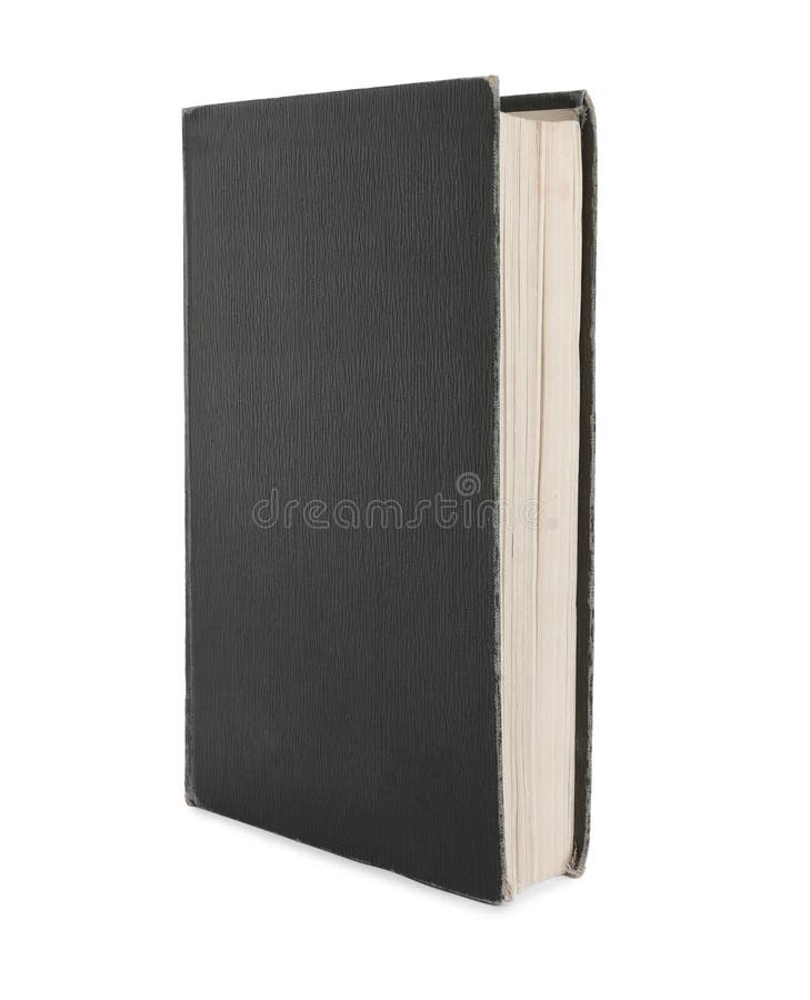 One Old Hardcover Book Isolated on White Stock Photo - Image of ...