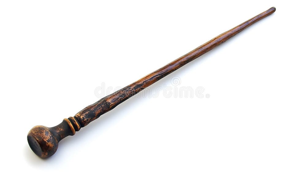 One Old Magic Wand on White Stock Photo - Image of hazel, abracadabra ...