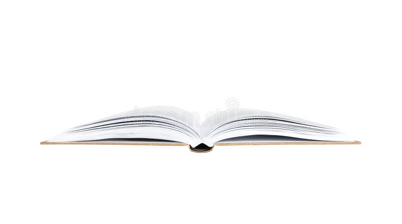 One Open Book Isolated on White Background Stock Image - Image of ...