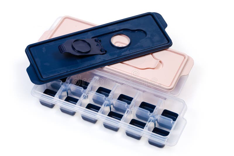 Ice Cube Making in Tray from Cooling of Fridge Stock Image - Image of ...