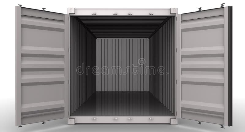 One empty cargo container stock illustration. Illustration of cargo ...