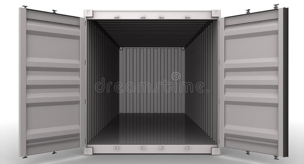 One empty cargo container stock illustration. Illustration of cargo ...