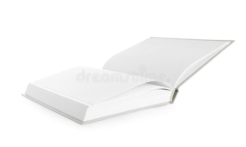 One Open Hardcover Book Isolated on White Stock Image - Image of open ...