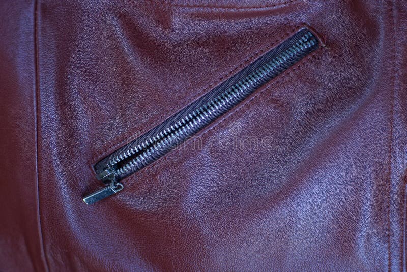 One Open Long Gray Metal Zip on the Pocket Stock Image - Image of open ...