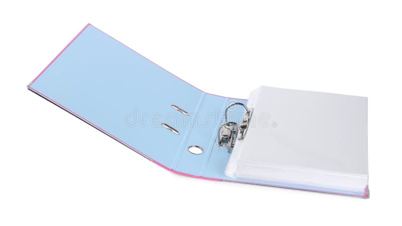 One Open Office Folder Isolated on White Stock Photo - Image of open ...